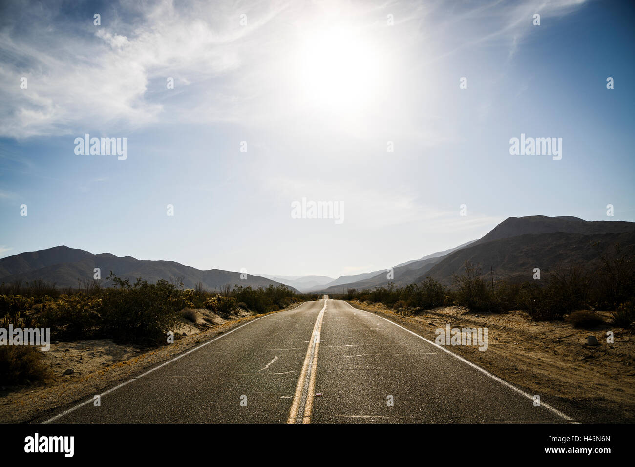 Highway CA-78, Anza-Borrego Desert State Park, California, USA Stock ...
