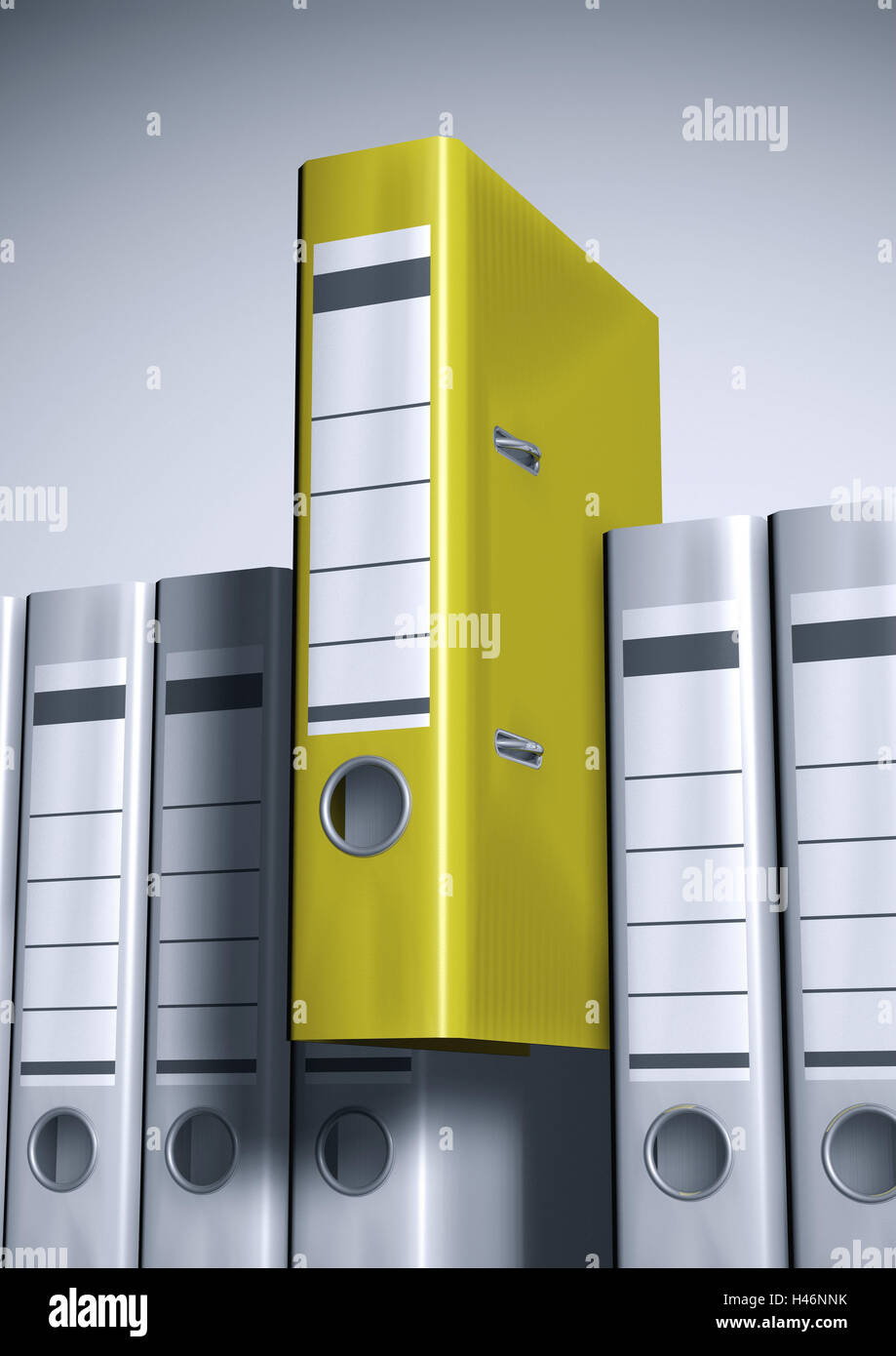 Folder, series, of a yellow folder stands out Stock Photo - Alamy