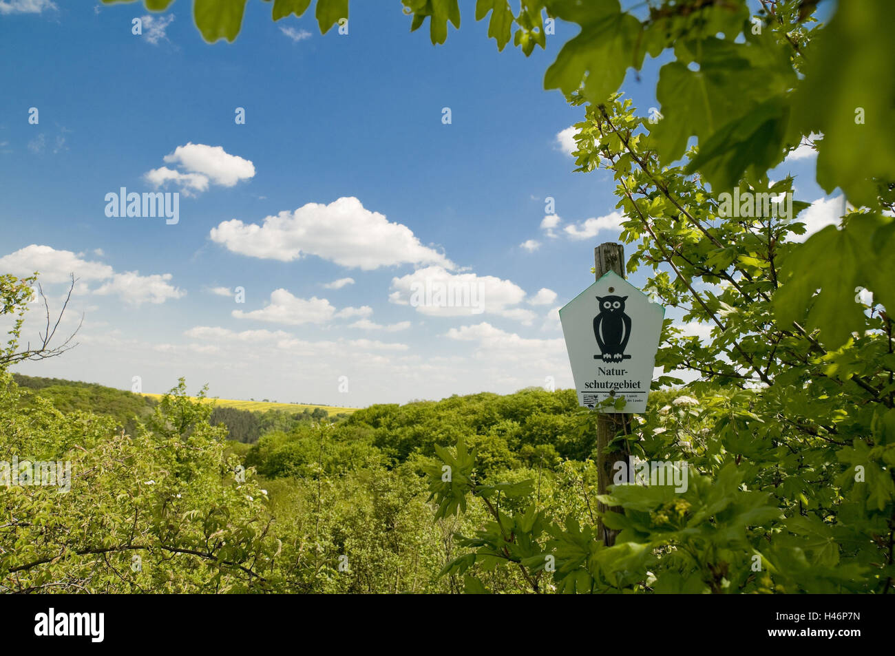 Scenery, sign, nature reserve Stock Photo - Alamy