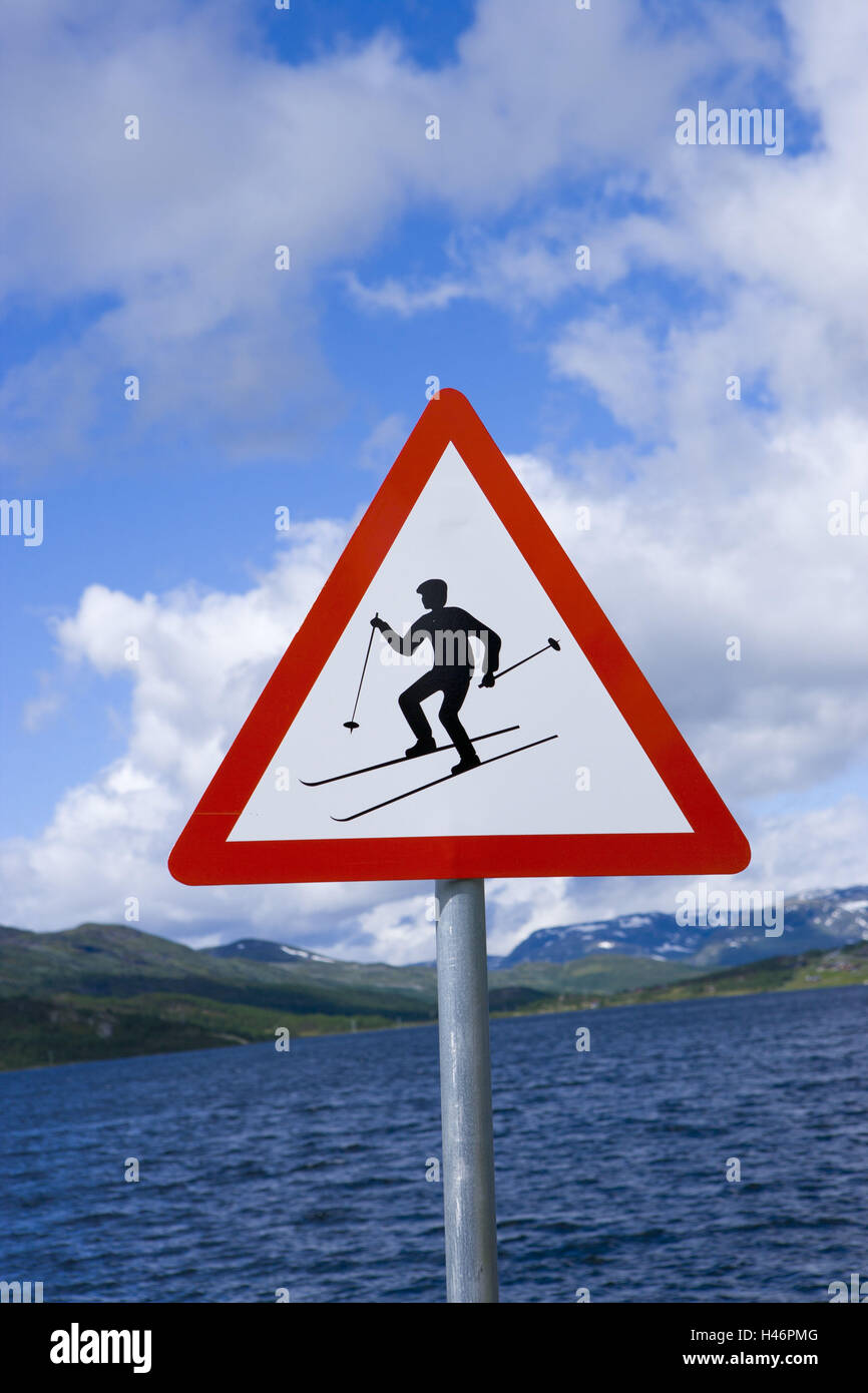 Norway, sign, skier Stock Photo - Alamy
