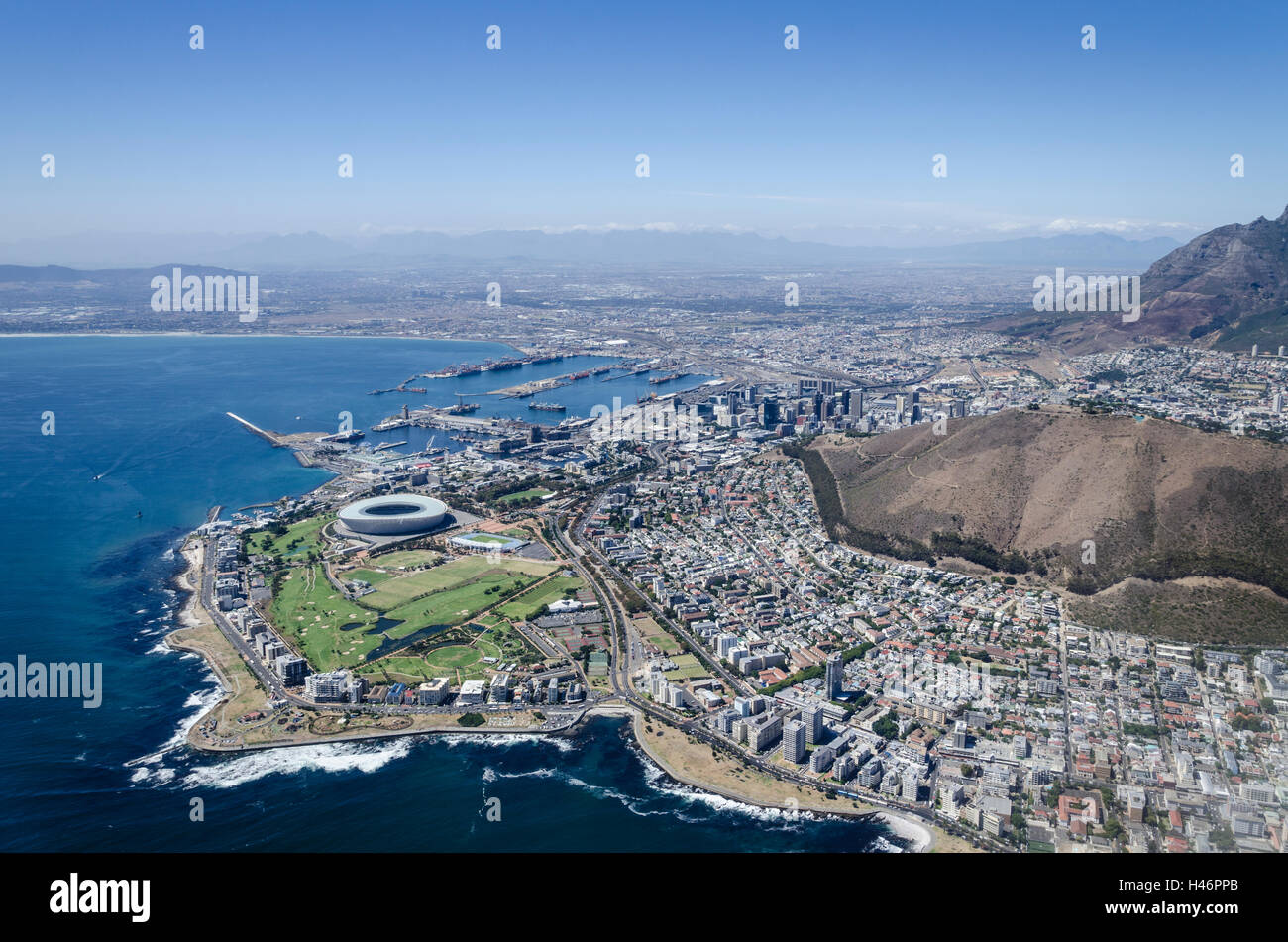 Aerial View, Cape Town, Western Cape, South Africa, Africa Stock Photo ...