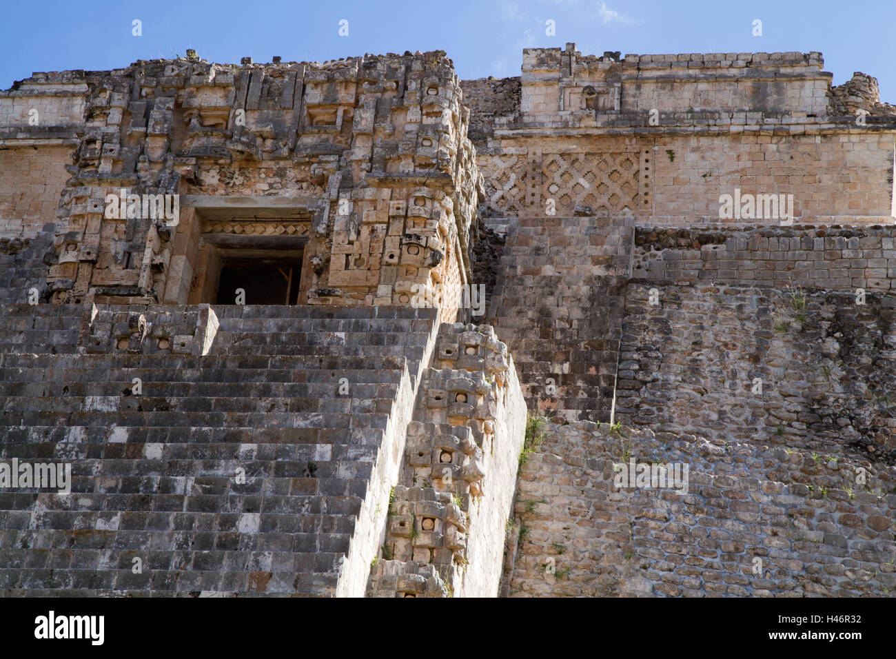 the pyramid of uxmal in yucatan in south of mexico Stock Photo - Alamy