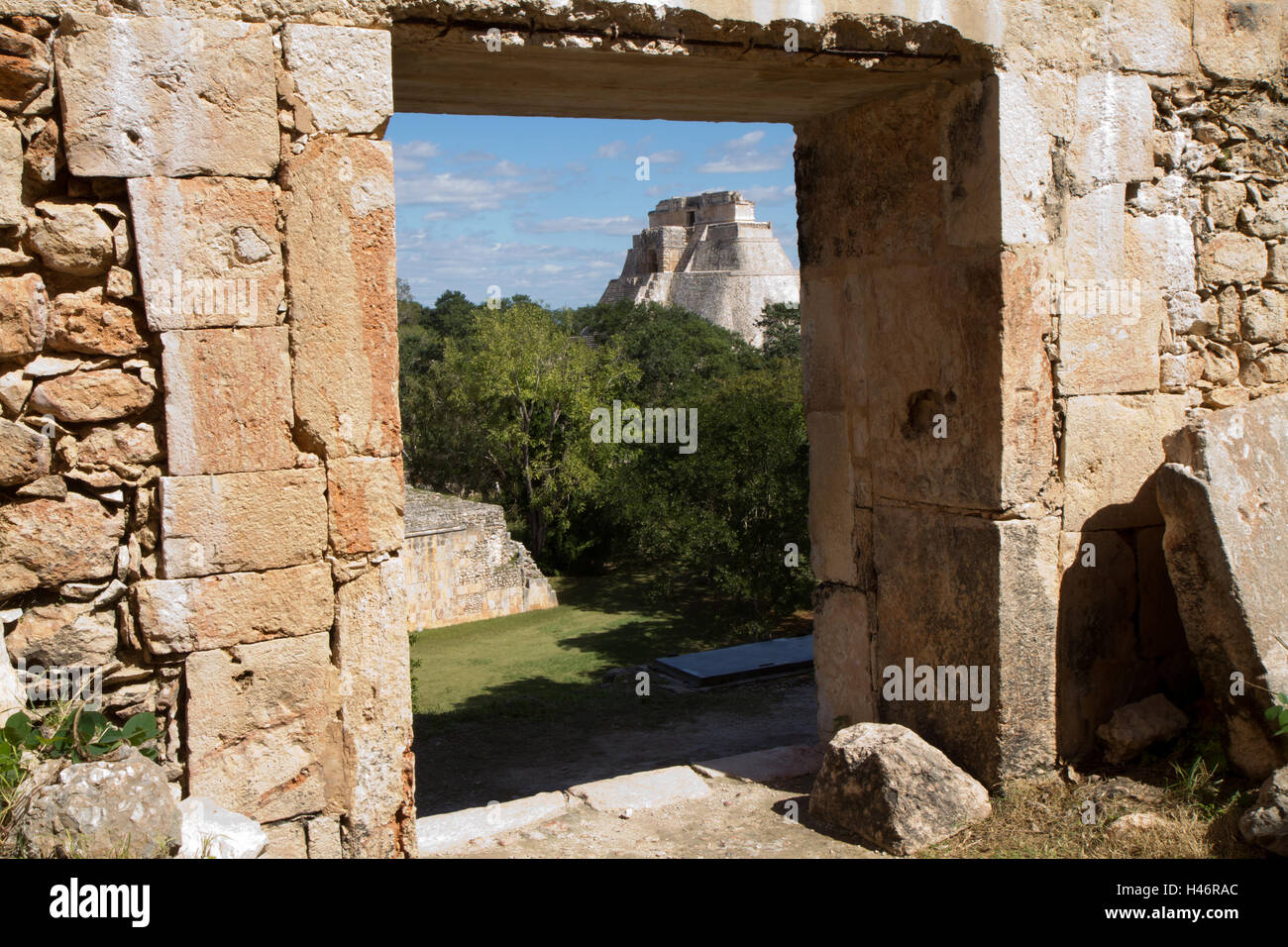 the pyramid of uxmal in yucatan in south of mexico Stock Photo - Alamy