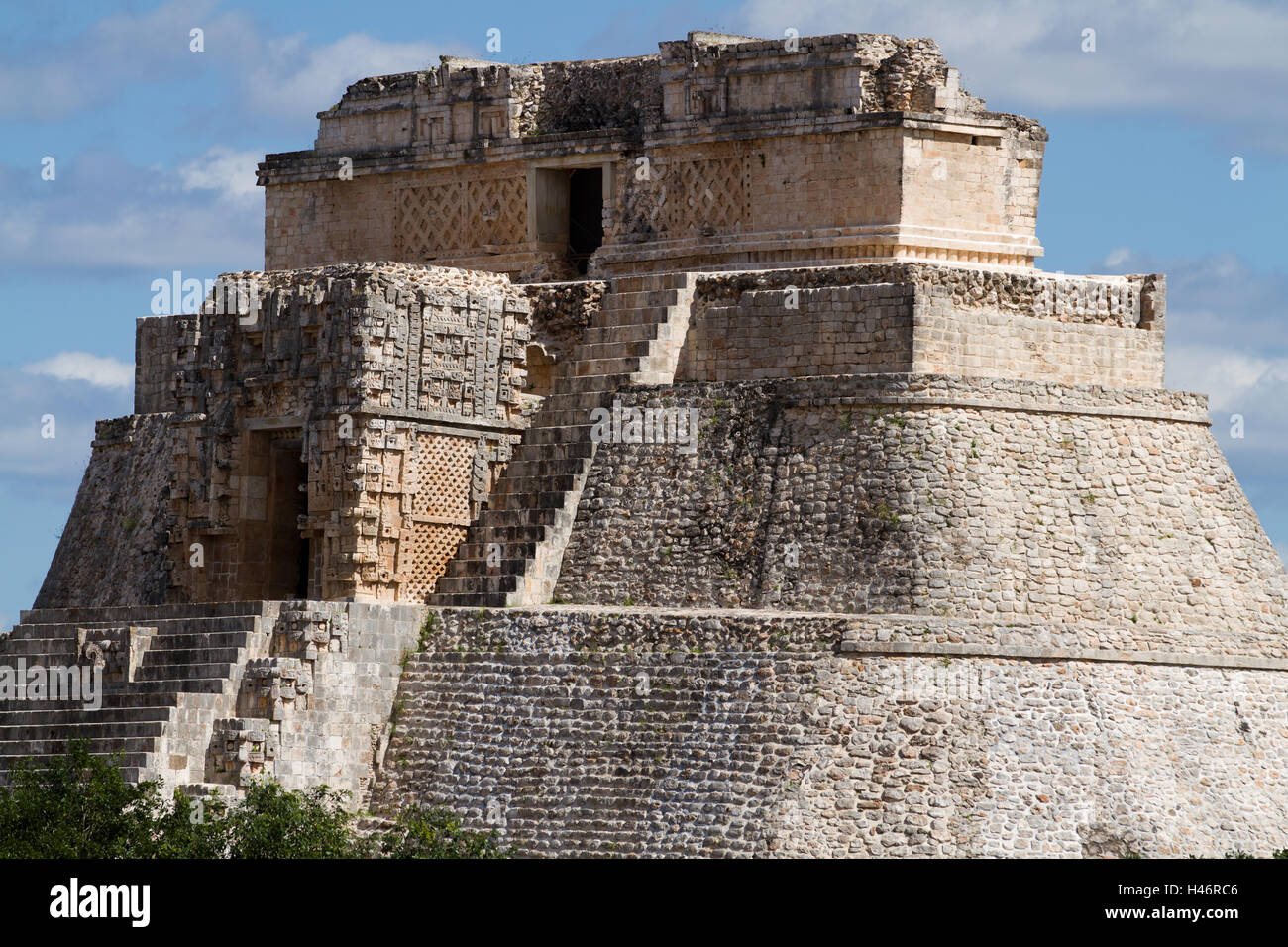 the pyramid of uxmal in yucatan in south of mexico Stock Photo - Alamy