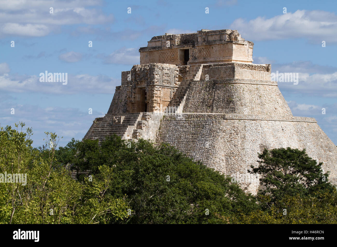 the pyramid of uxmal in yucatan in south of mexico Stock Photo - Alamy