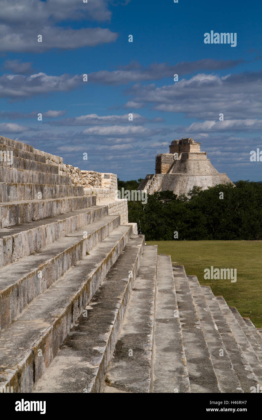 the pyramid of uxmal in yucatan in south of mexico Stock Photo - Alamy