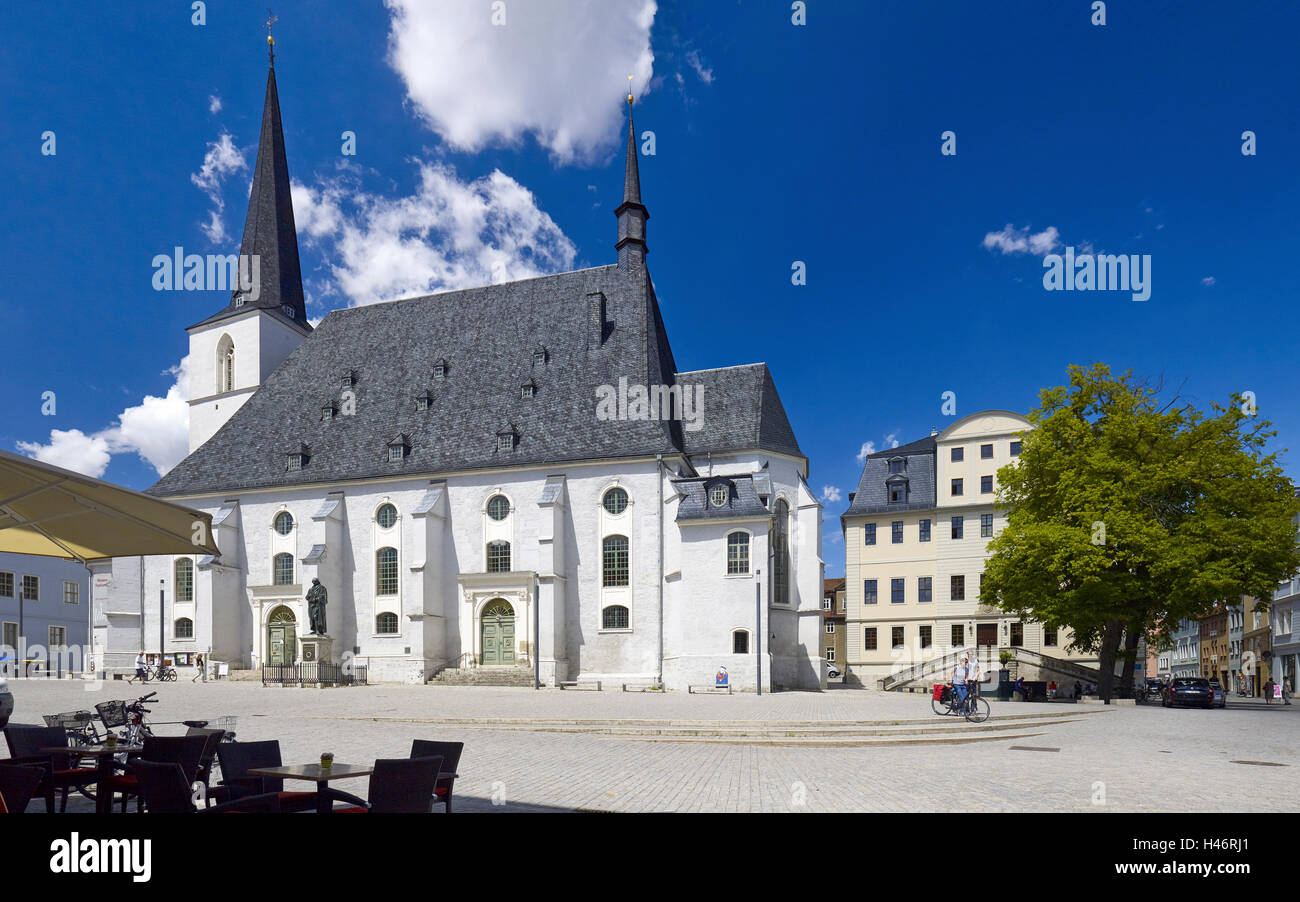 Herderplatz with Herder Church in Weimar, Thuringia, Germany Stock ...