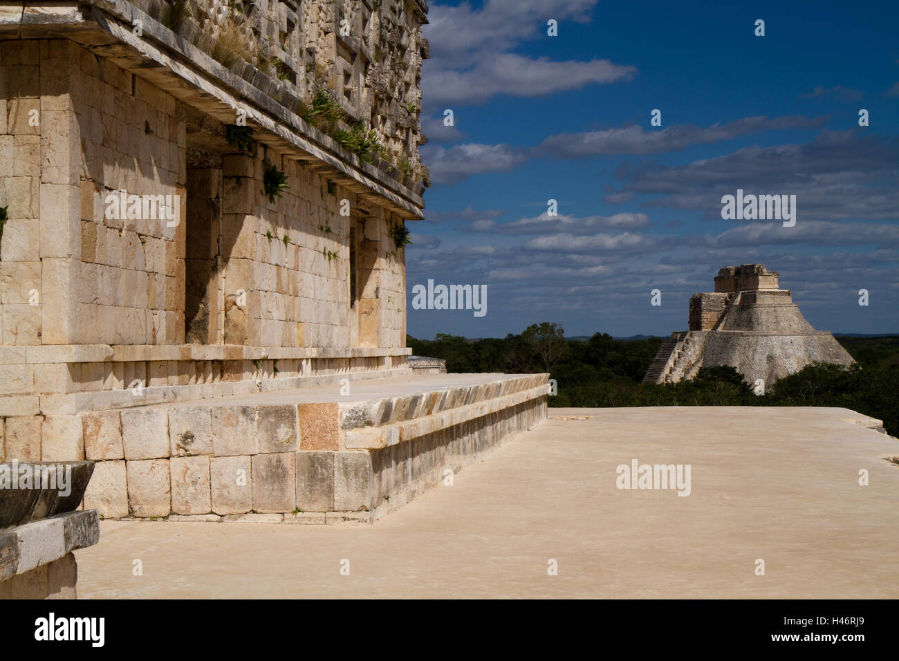 the pyramid of uxmal in yucatan in south of mexico Stock Photo - Alamy