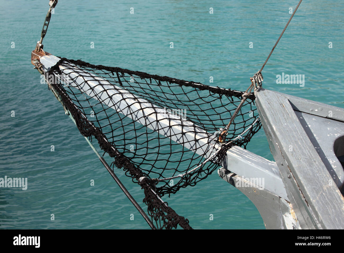 Sea, water, fishing boat, net Stock Photo - Alamy