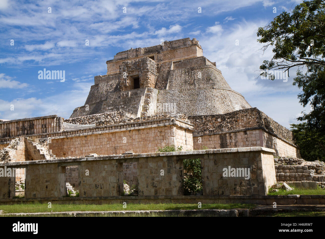 the pyramid of uxmal in yucatan in south of mexico Stock Photo - Alamy