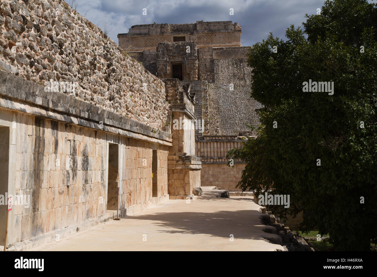 the pyramid of uxmal in yucatan in south of mexico Stock Photo - Alamy