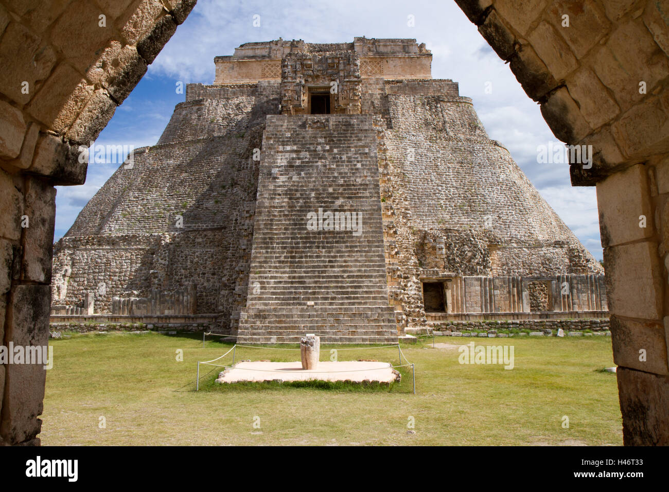 the pyramid of uxmal in yucatan in south of mexico Stock Photo - Alamy