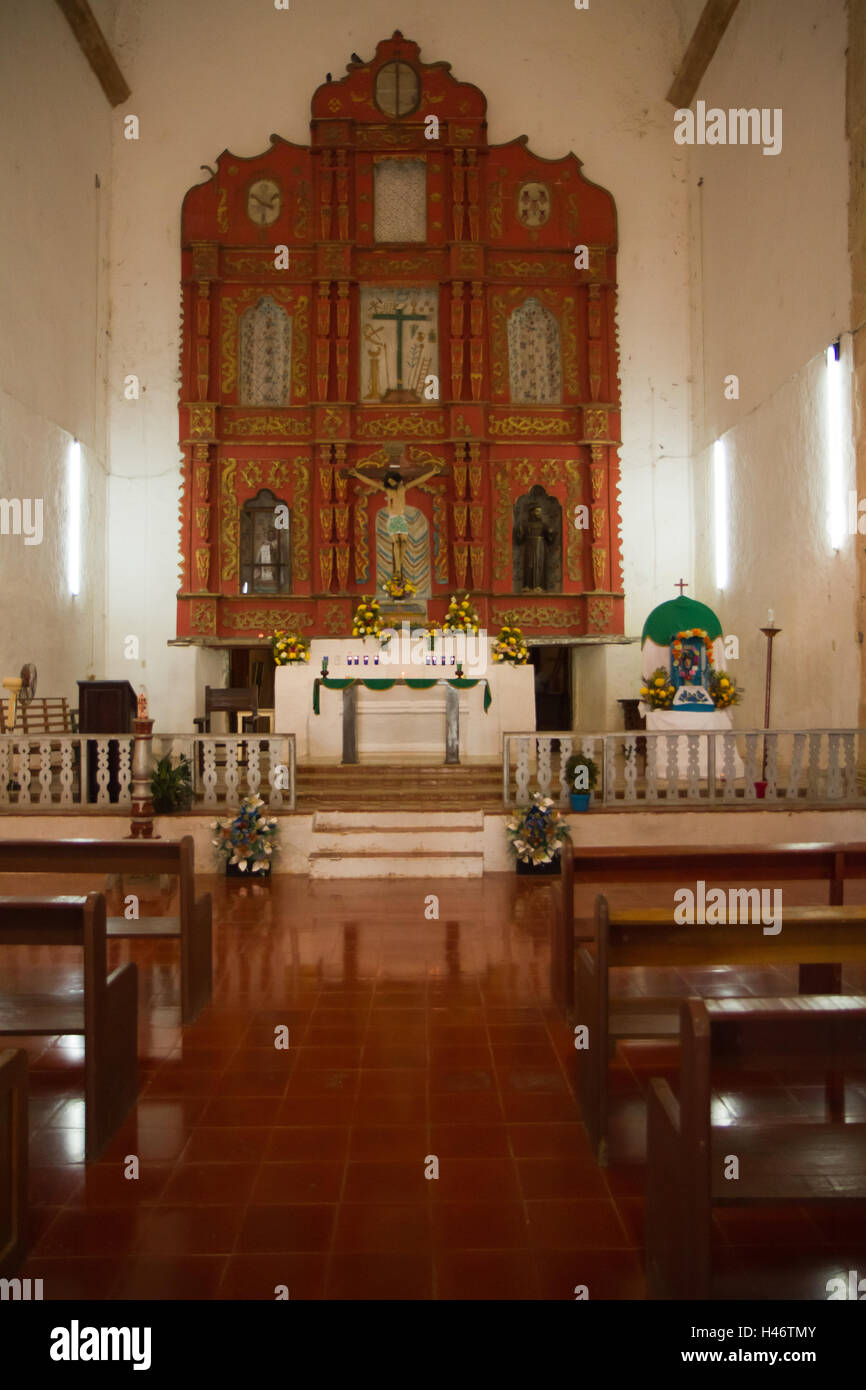 interiors of a colonial church in south of mexico Stock Photo - Alamy