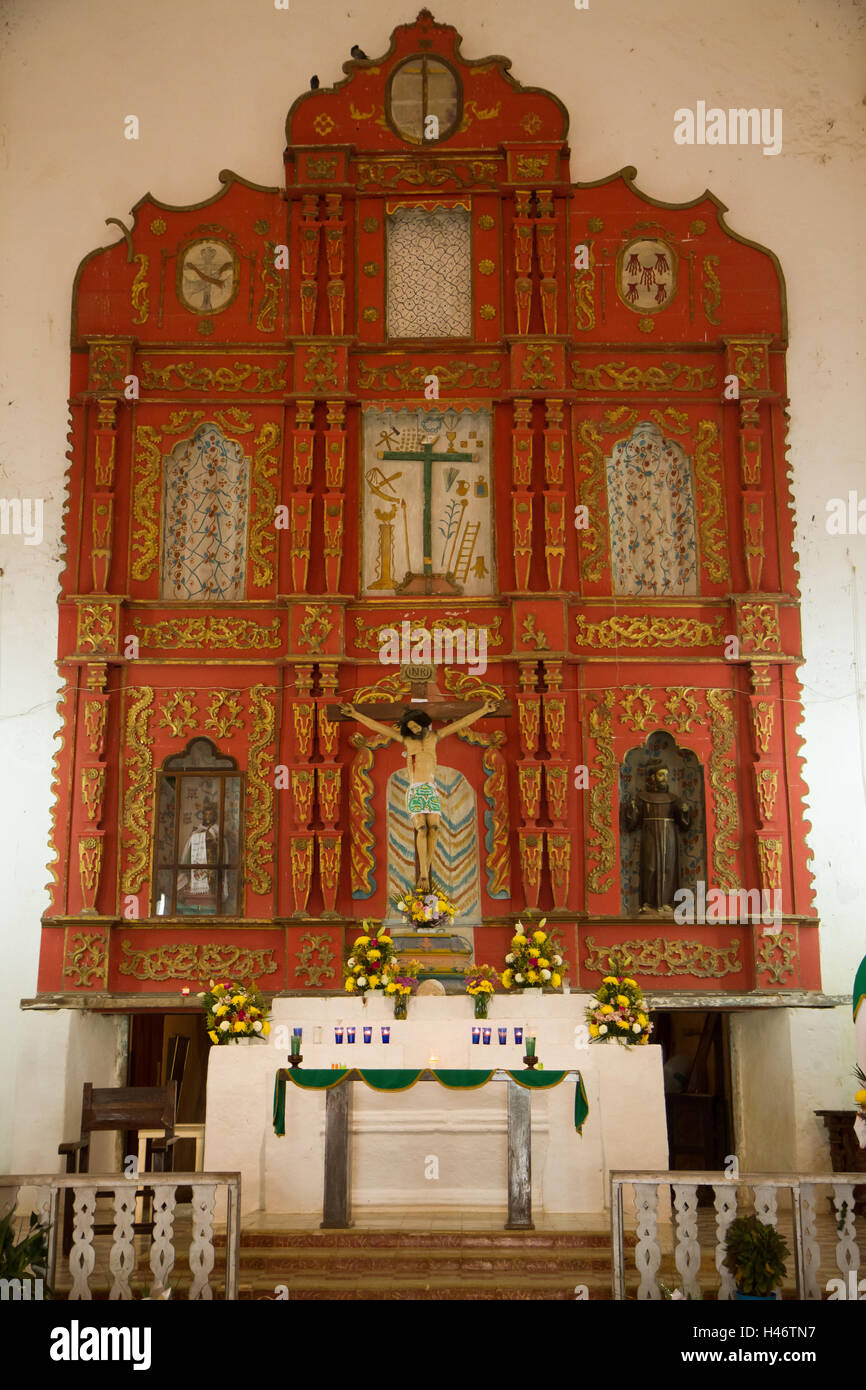 interiors of a colonial church in south of mexico Stock Photo - Alamy