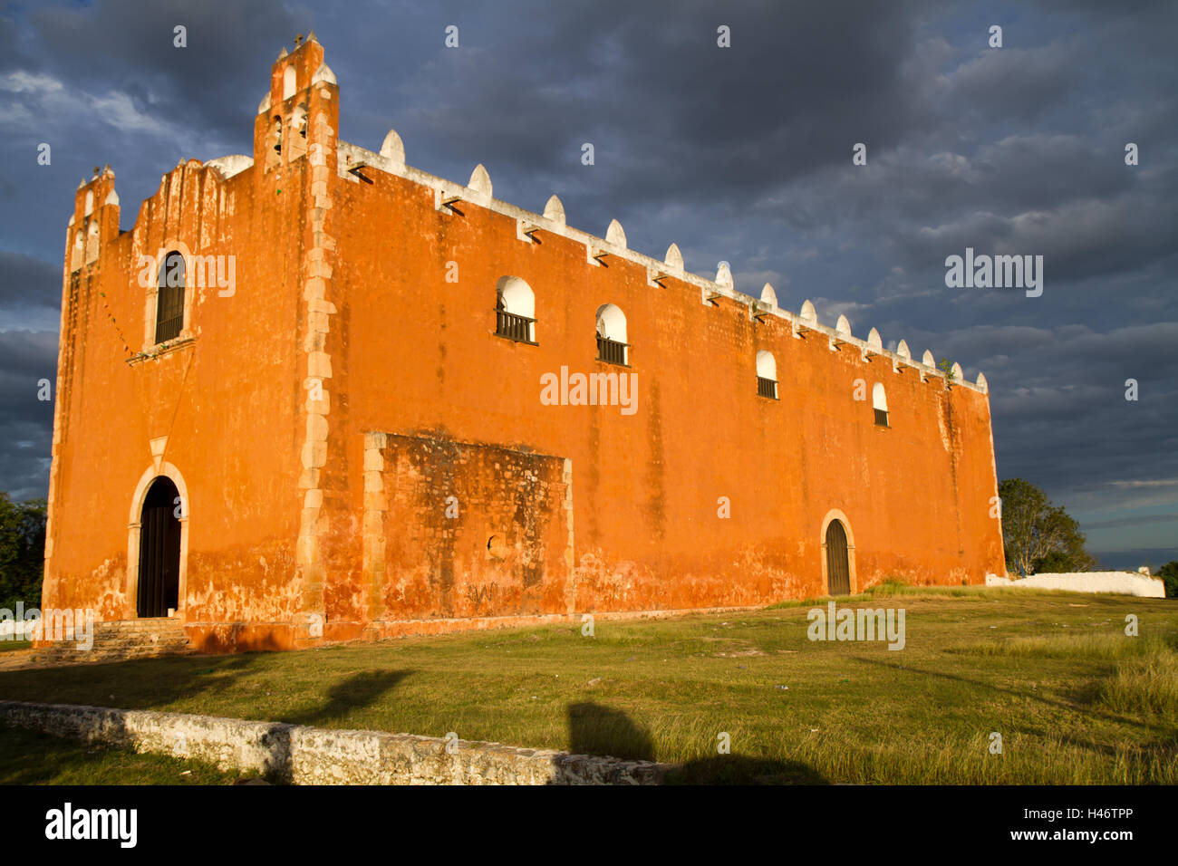 typical colonial church in south mexico, yucatan Stock Photo - Alamy