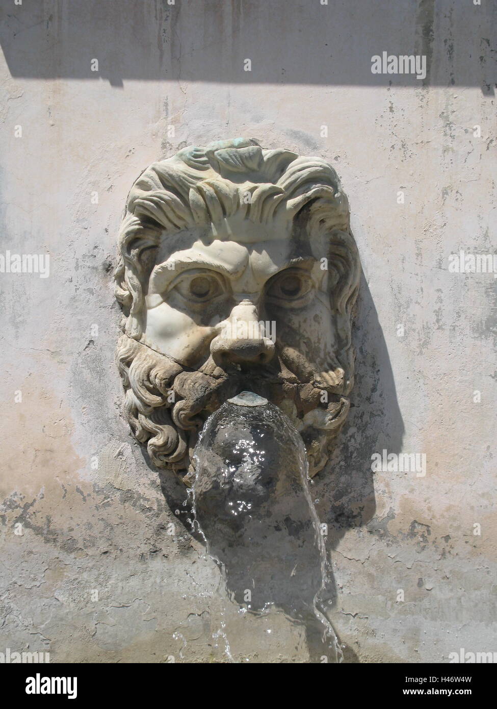 Water feature of a man spouting water, Vatican Gardens, Rome Stock ...
