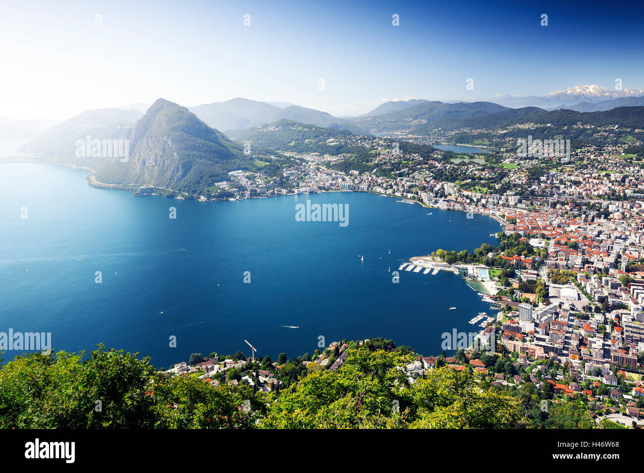 View of Lugano, Ticino, Switzerland Stock Photo - Alamy