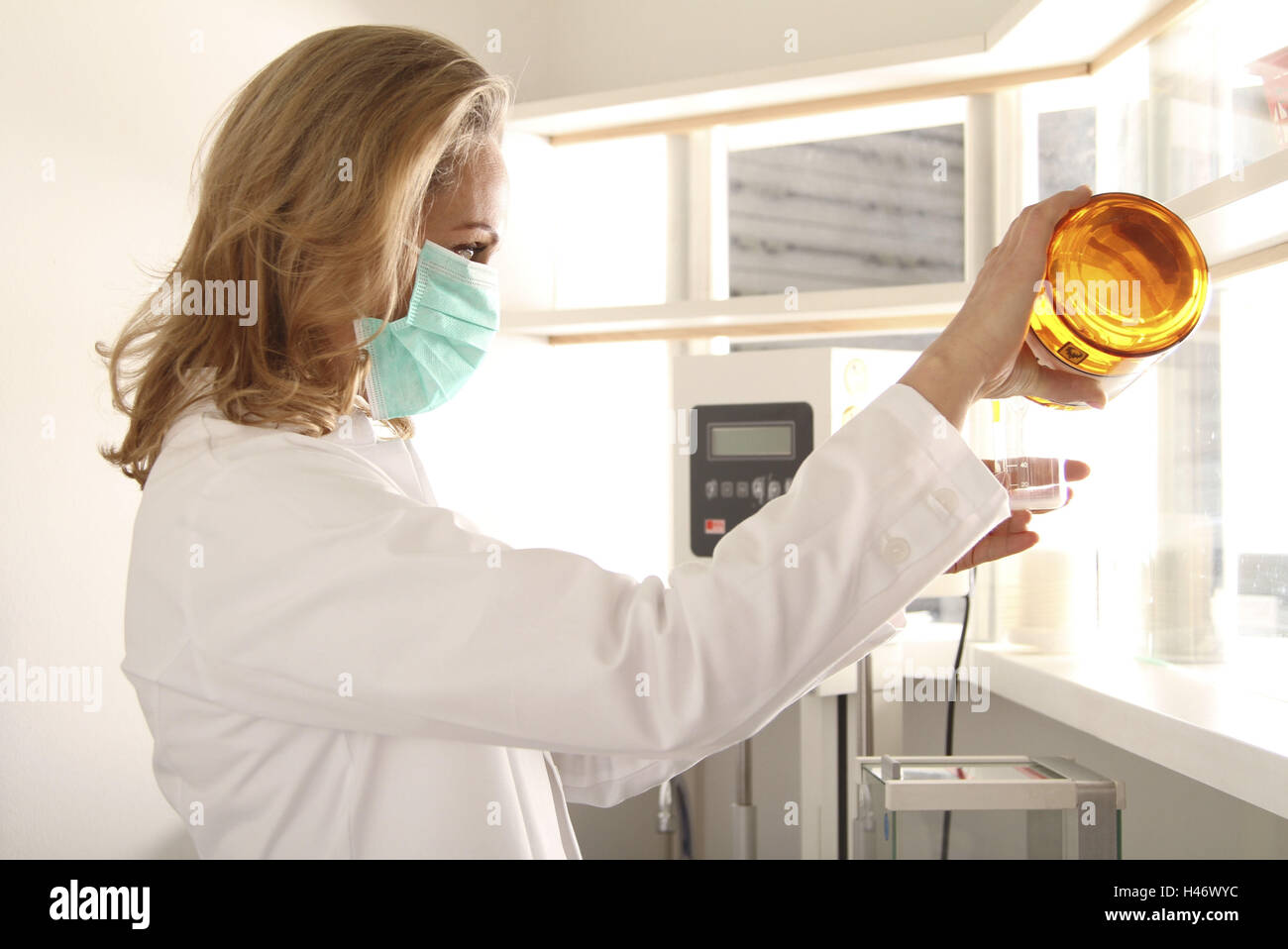 Pharmacist in the laboratory, pharmaceutical, mixing, producing Stock ...