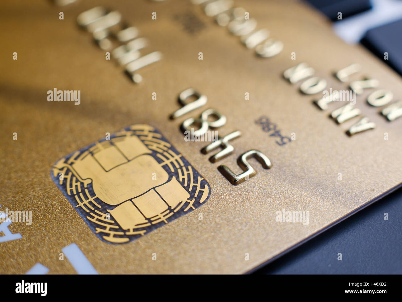 Plastic payment card chip Stock Photo - Alamy