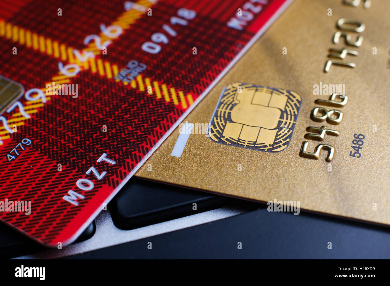 Plastic payment card chip Stock Photo - Alamy