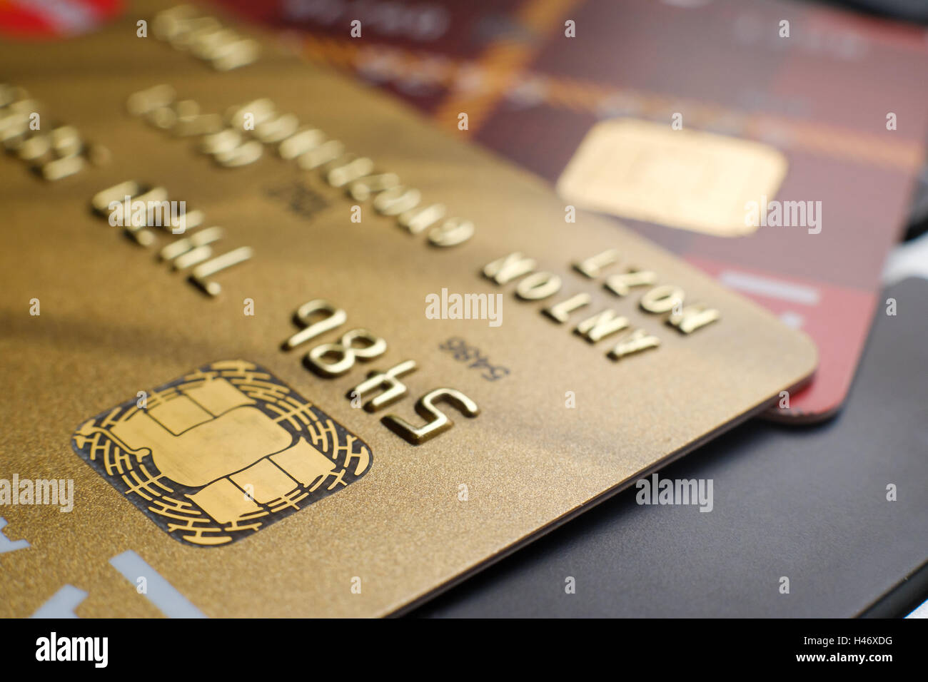 Plastic payment card chip Stock Photo - Alamy