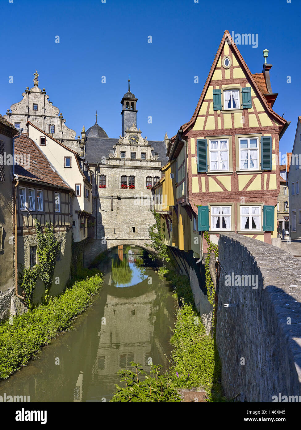 Bridge City Hall and Malerwinkelhaus in Marktbreit am Main, Lower ...