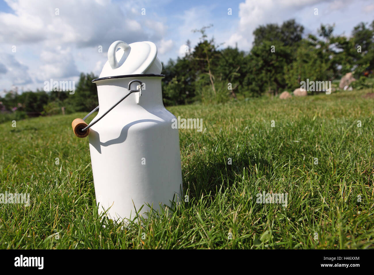 Farm, meadow, lacteal pot Stock Photo - Alamy