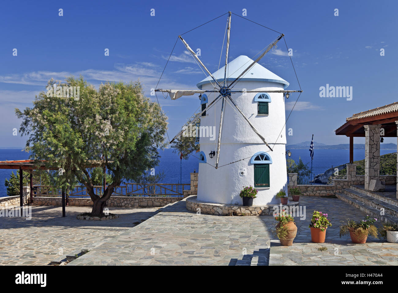 Greece, Zakynthos, windmill, cape Skinari Stock Photo - Alamy