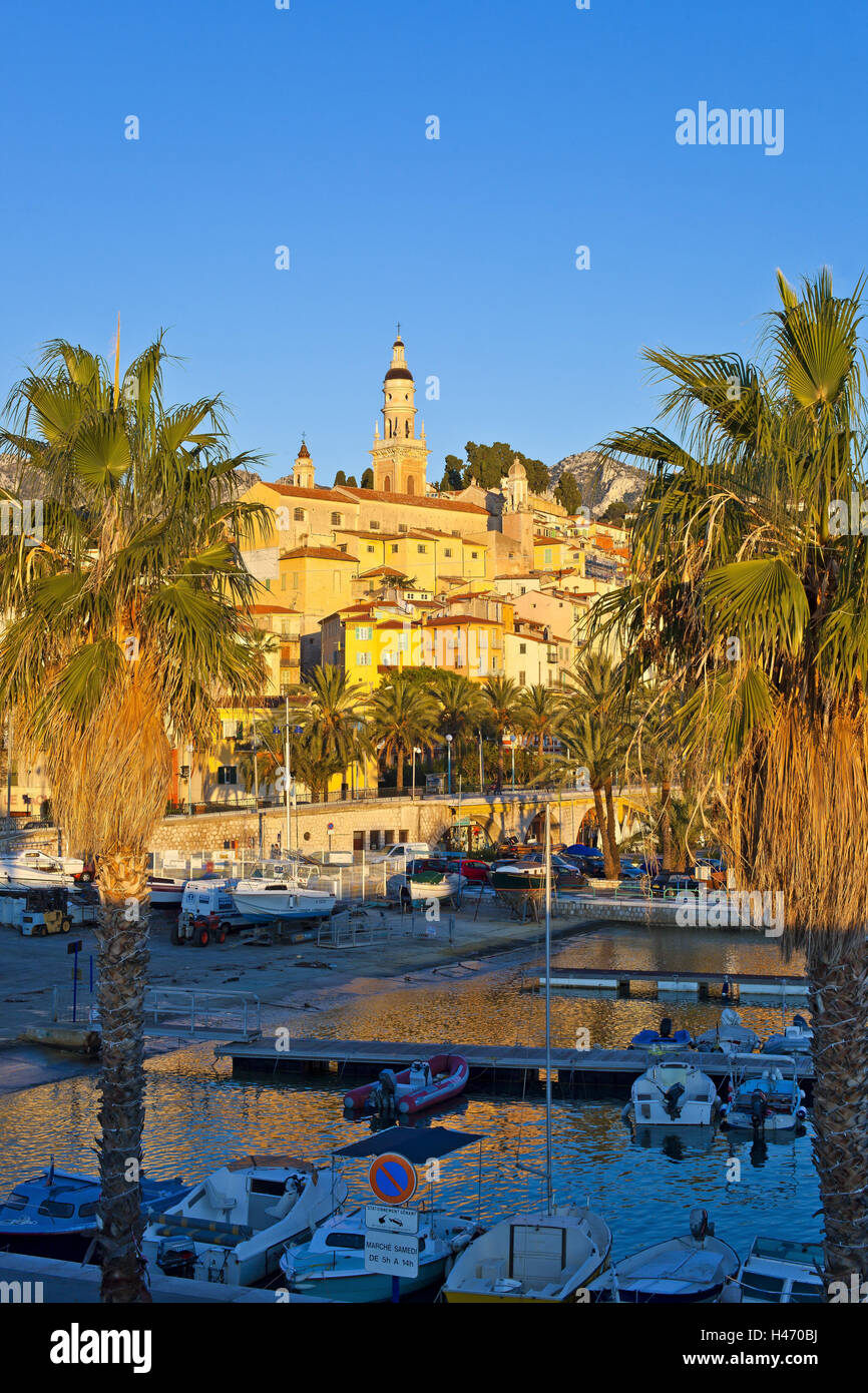 France, Cote d'Azur, Menton, harbour, morning Stock Photo - Alamy