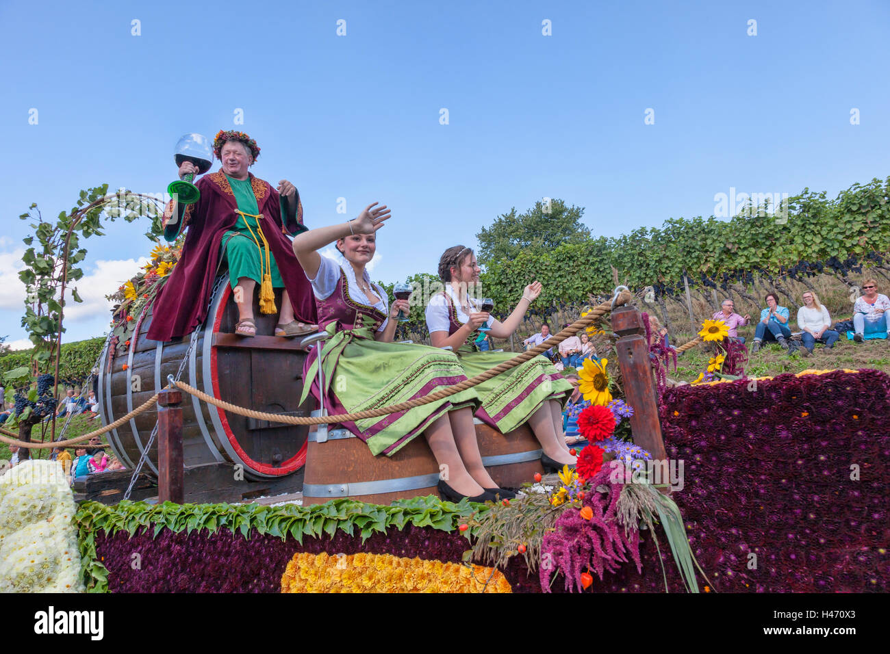 Thanksgiving wine harvest celebration and traditional costume parade ...