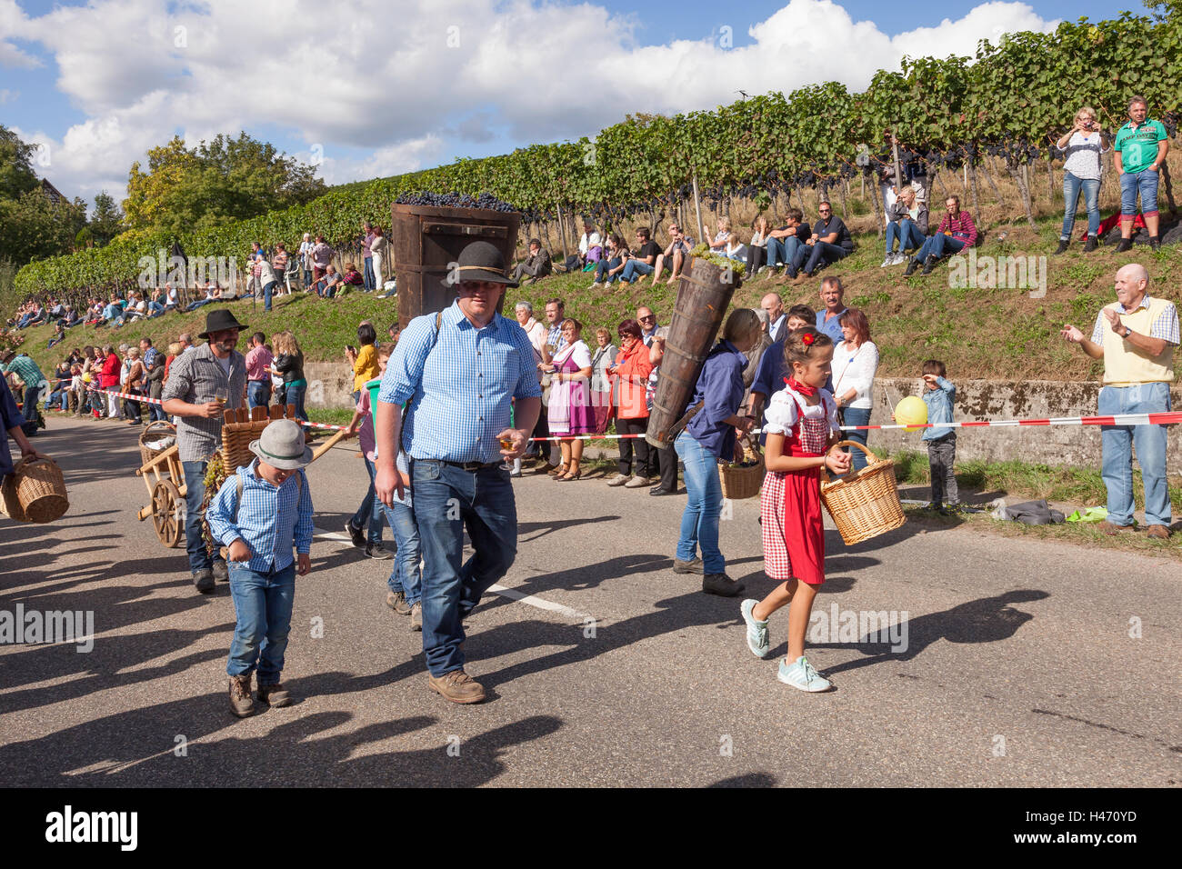 Thanksgiving wine harvest celebration and traditional costume parade ...