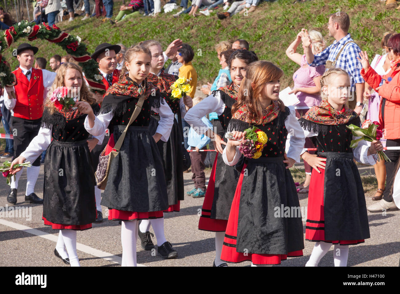 Thanksgiving wine harvest celebration and traditional costume parade ...