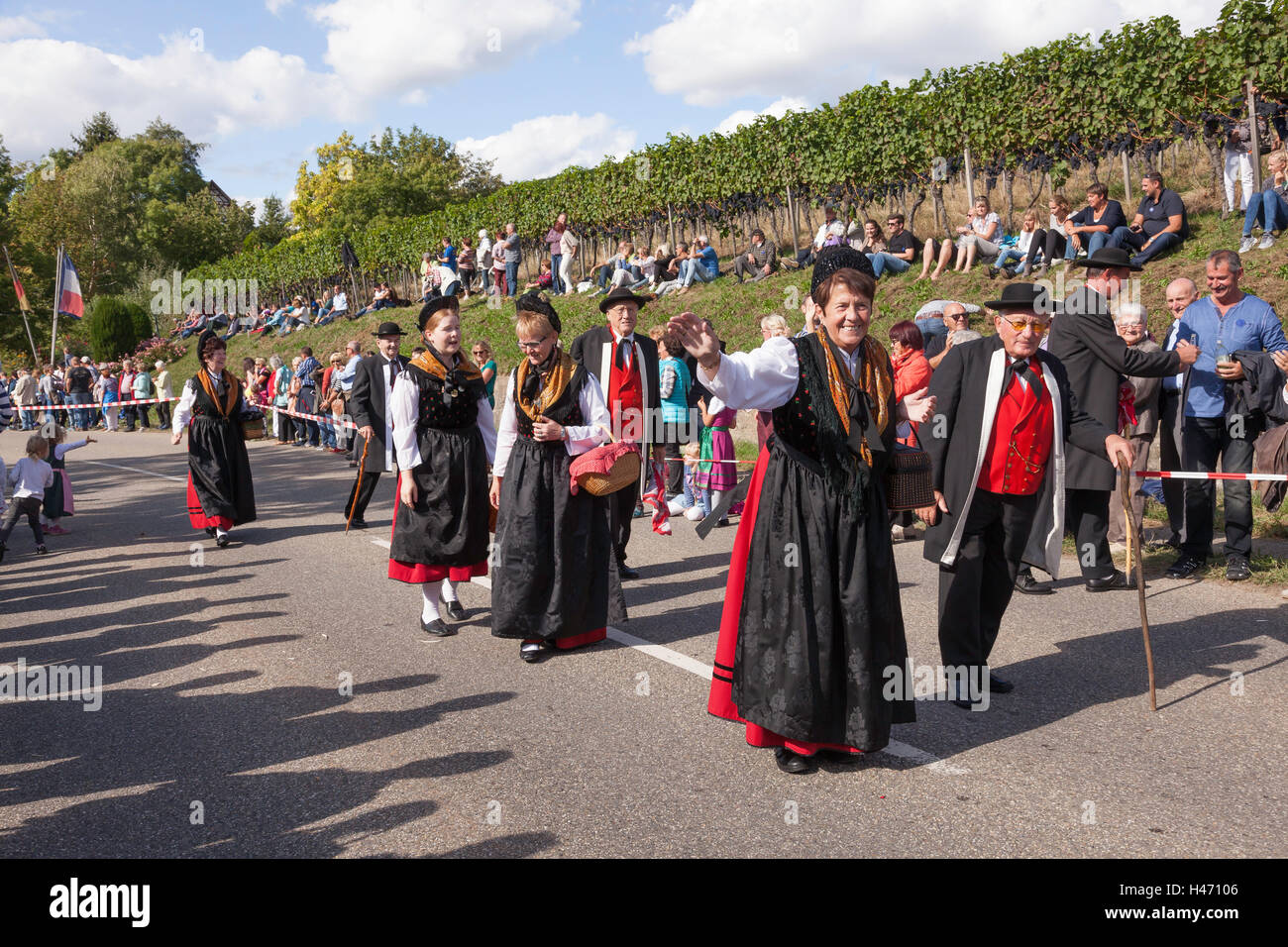 Thanksgiving wine harvest celebration and traditional costume parade ...
