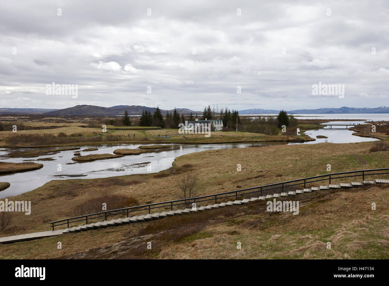 divide in the continental plates at thingvellir national park Iceland ...
