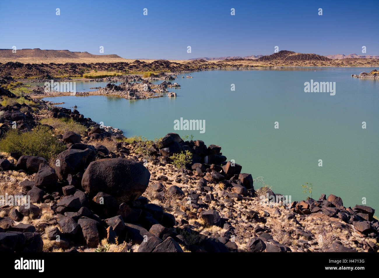 Africa, Namibia, Fish River canyon, reservoir, embankment Naute Stock ...