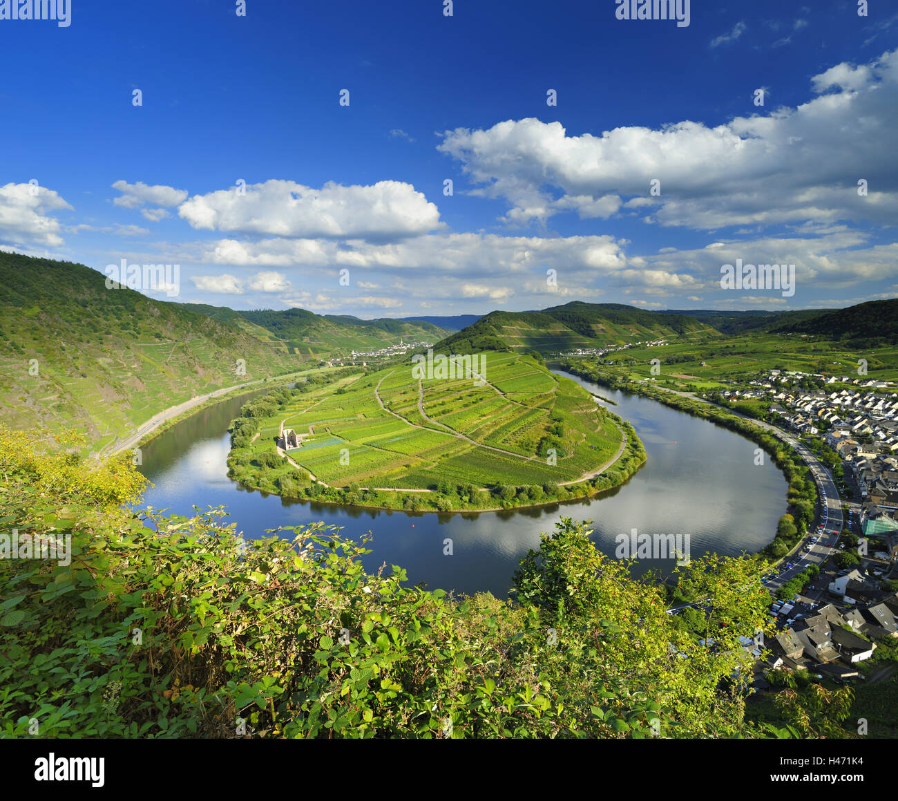 Germany, Rhineland-Palatinate, Bremm, Moselle river loop Stock Photo ...