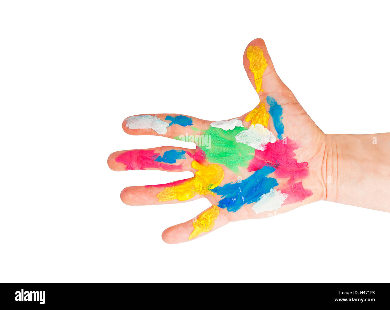 Painted hand with isolated background Stock Photo - Alamy