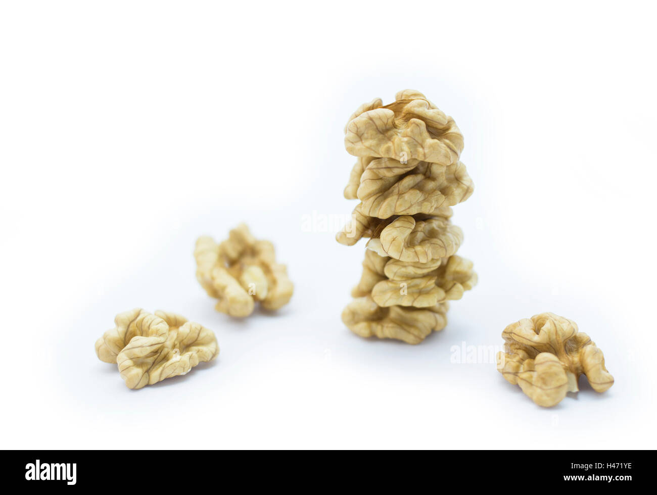 Lots of walnuts on white background Stock Photo - Alamy
