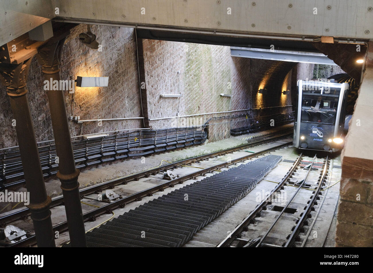 Heidelberg, modern funicular railway, Baden-Württemberg, Germany Stock ...