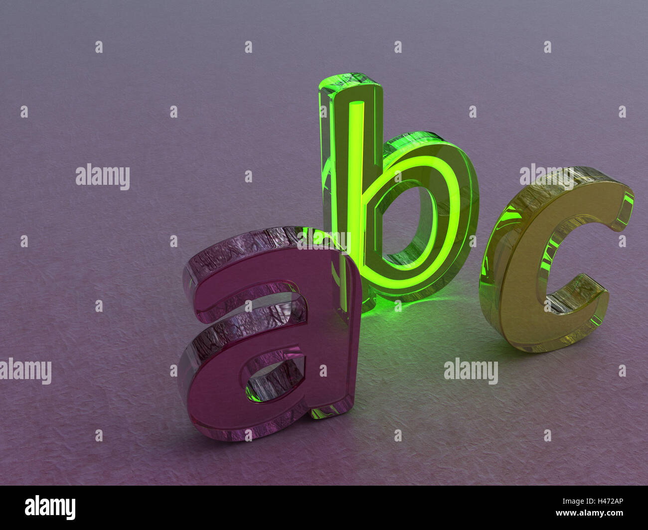 Letters, ABC, computer graphics, plastic, luminous letter, shine, 3D ...