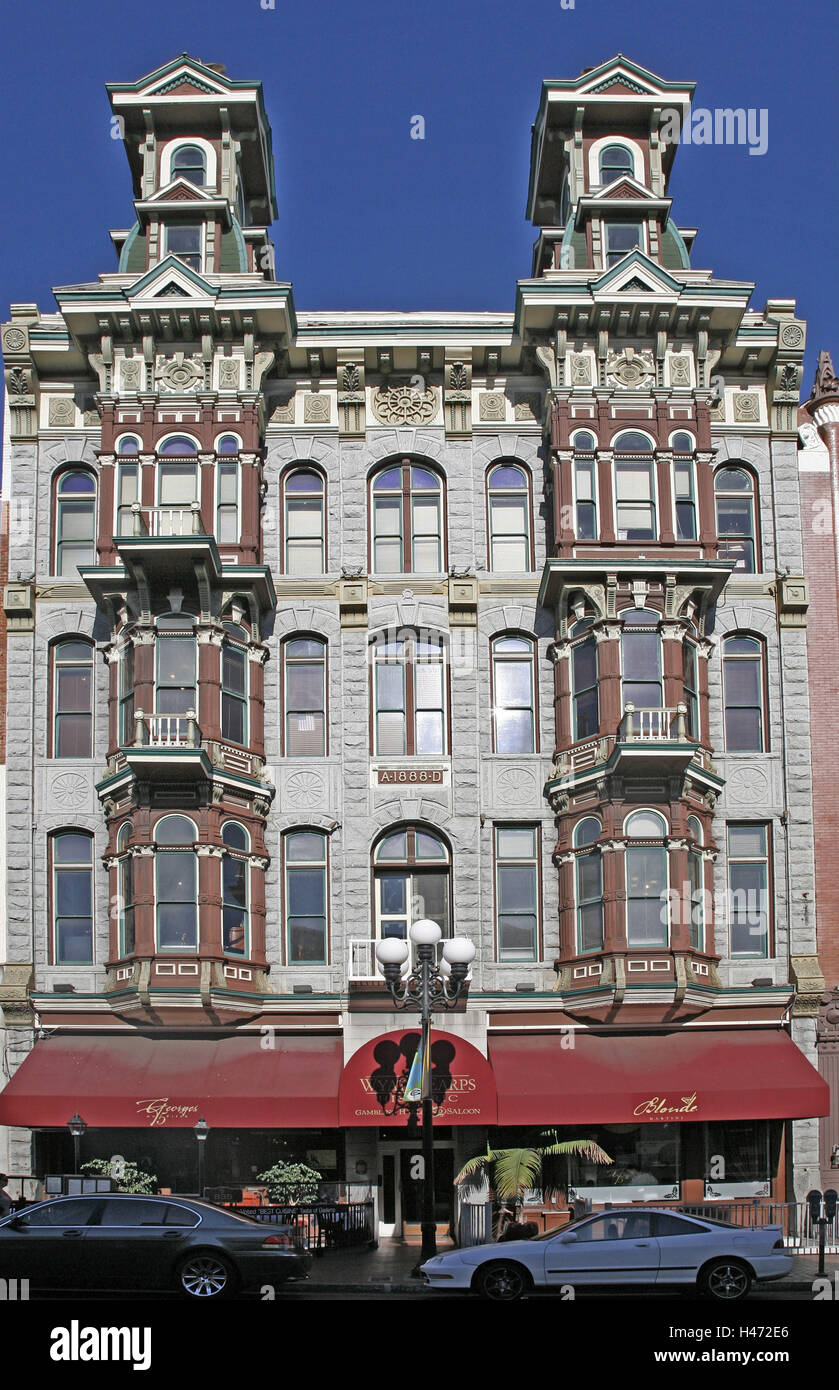 The USA, California, San Diego, Gaslamp Quarter, house facade Stock ...