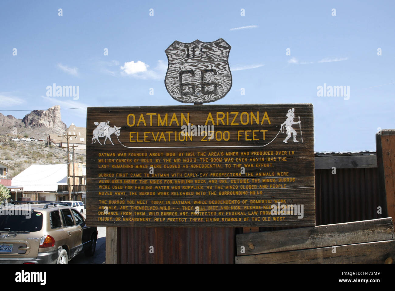 The USA, Arizona, Oatman, route 66, sign Stock Photo - Alamy