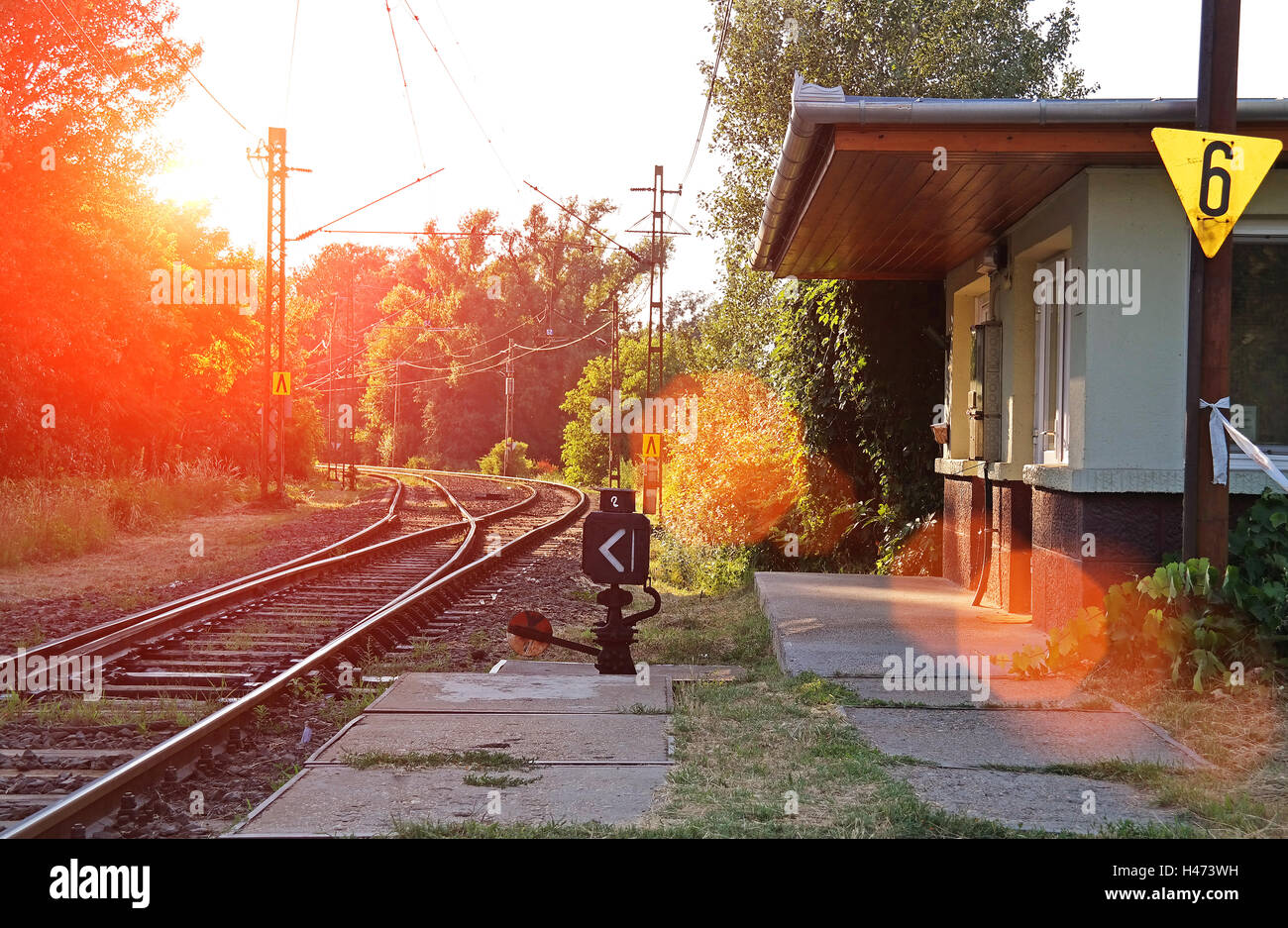 A hand operated railroad switch a a Stock Photo - Alamy