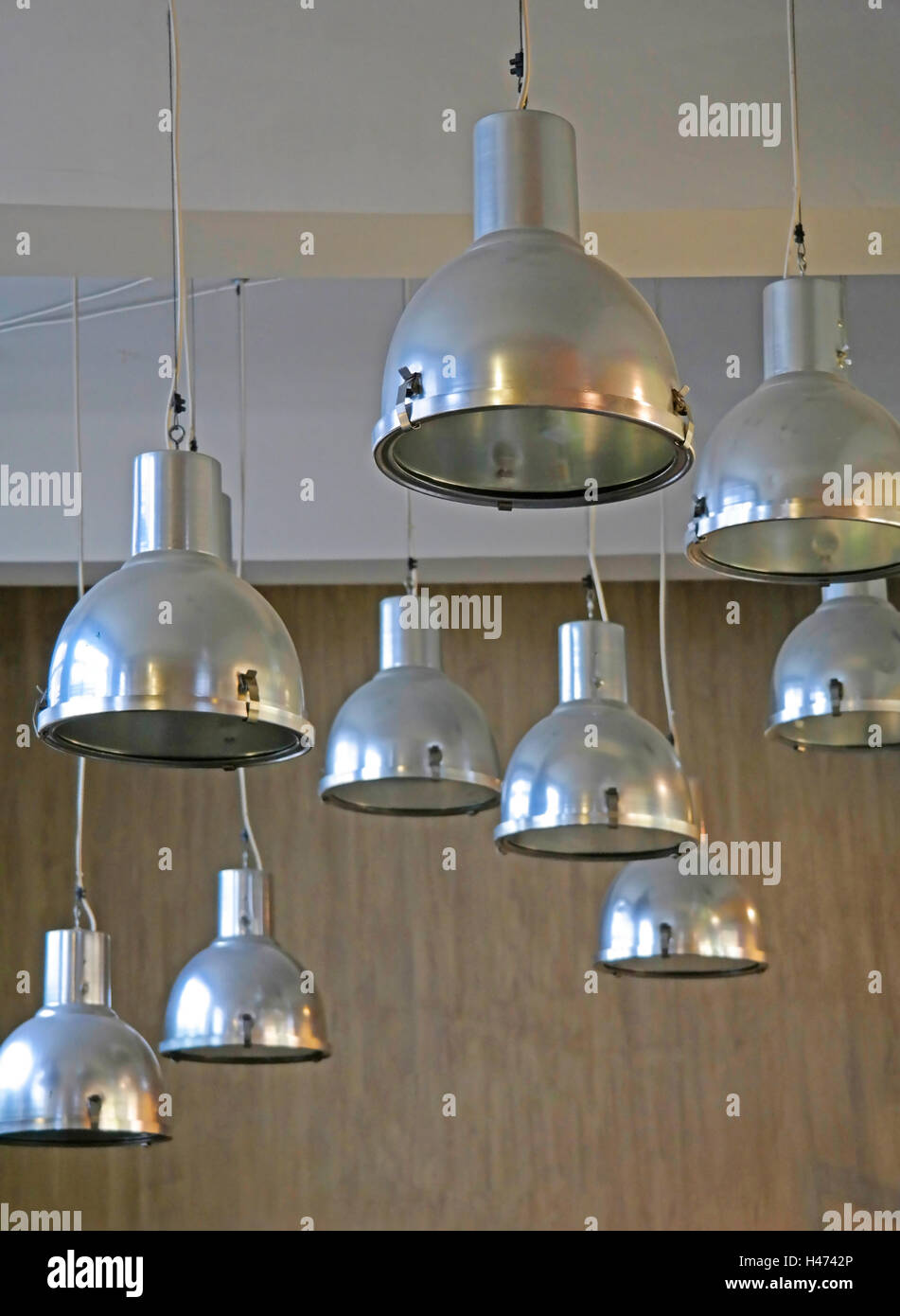 Modern style metal design chandeliers Stock Photo - Alamy