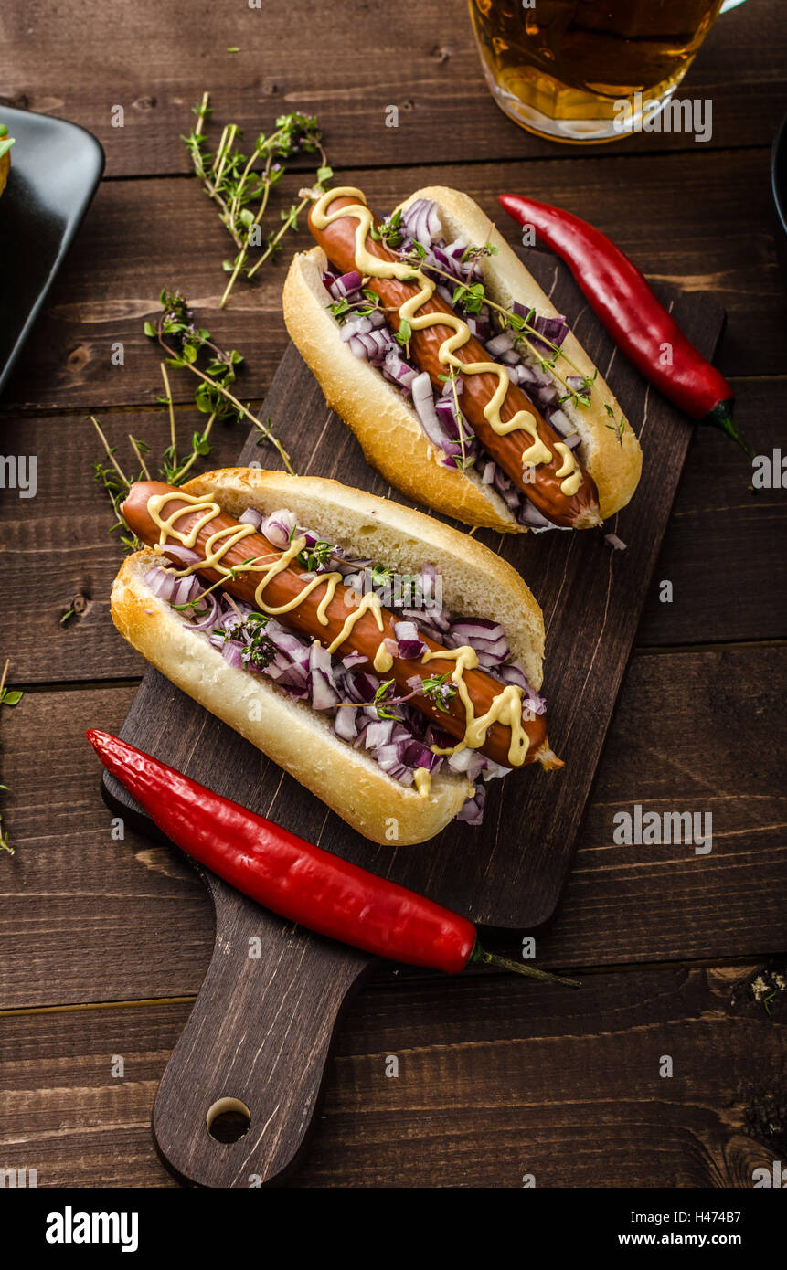 All beef dogs variations, nice hot dogs with beer, differend sizes and ...