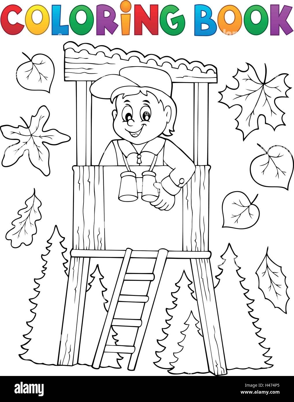 Coloring book forester theme 1 - eps10 vector illustration Stock Vector ...