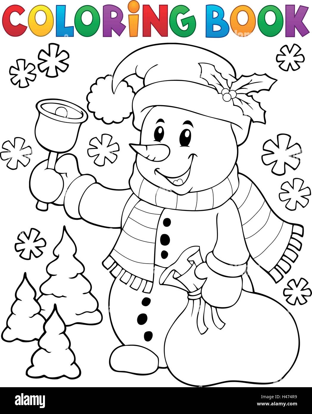 Coloring book snowman topic 3 - eps10 vector illustration Stock Vector ...