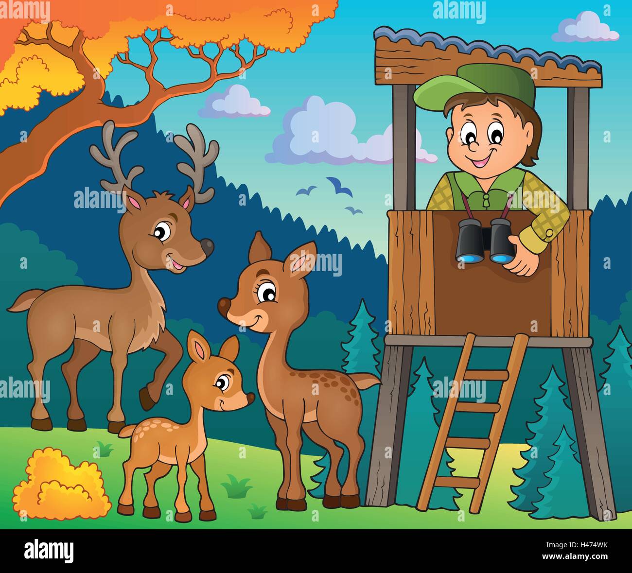 Forester theme image 2 - eps10 vector illustration Stock Vector Image ...