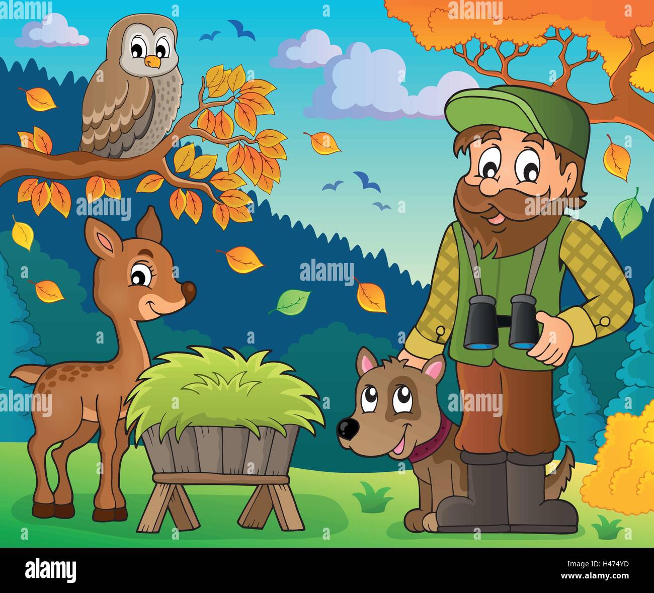 Forester theme image 7 - eps10 vector illustration Stock Vector Image ...