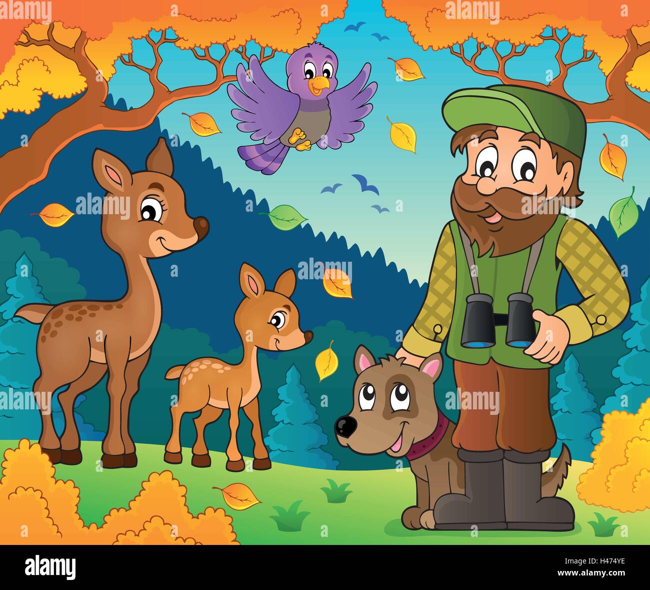 Forester theme image 8 - eps10 vector illustration Stock Vector Image ...